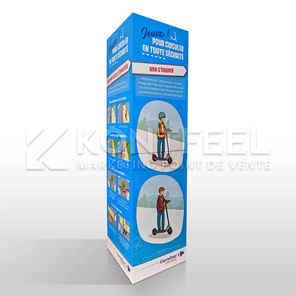 Totem publicitaire en carton personnalisable pour assurer la visibilité