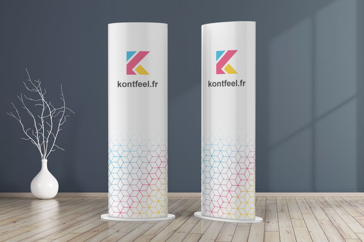 Totem arche publicitaire de sols pour donner de la hauteur à votre offre