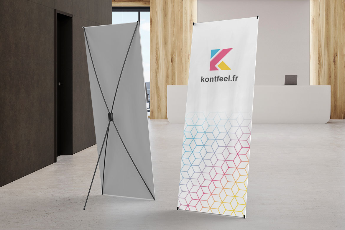 Structure x banner avec impression tous formats et dimensions pour expo