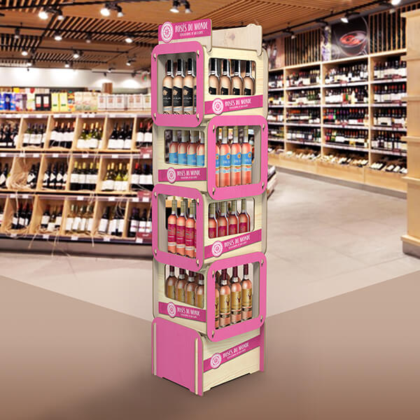 La fabrication de PLV et présentoir pour bouteilles de vin pour magasin